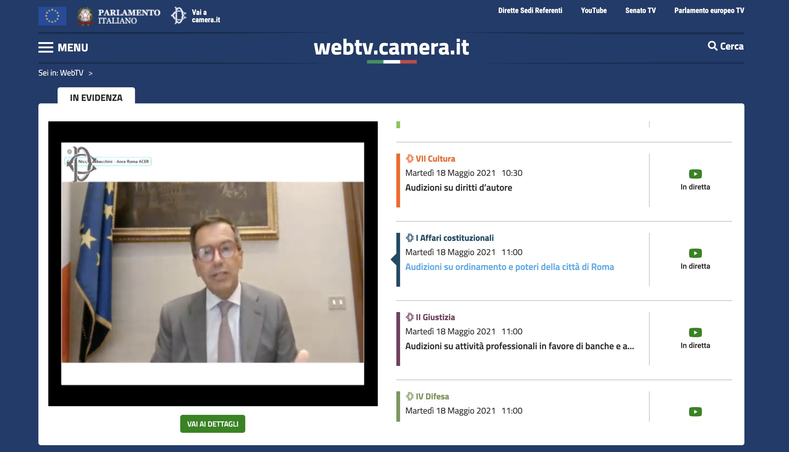 Capitale, il Presidente Rebecchini in audizione alla Commissione Affari ...