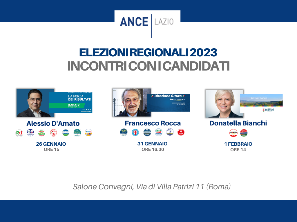 Elezioni Regionali 2023 Ance Lazio Incontra I Candidati Alla